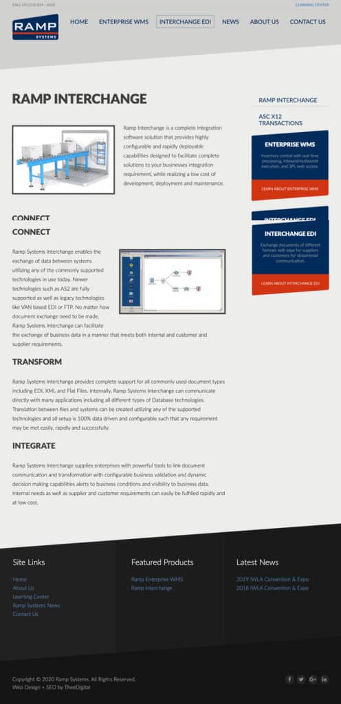 Website Design & Development for RAMP Systems, Inc.