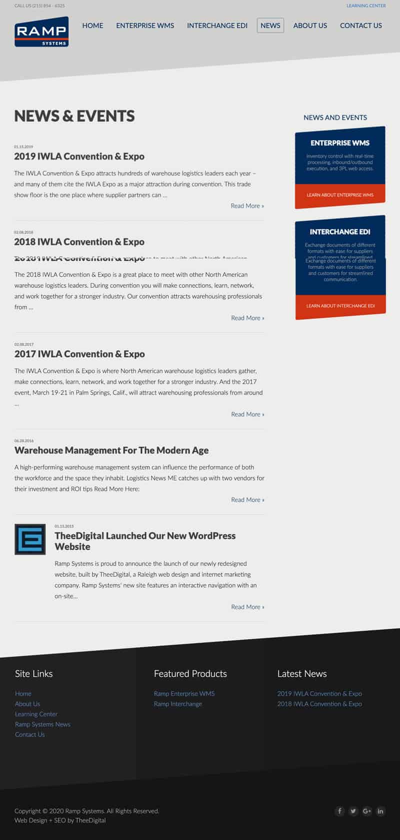 Website Design & Development for RAMP Systems, Inc.