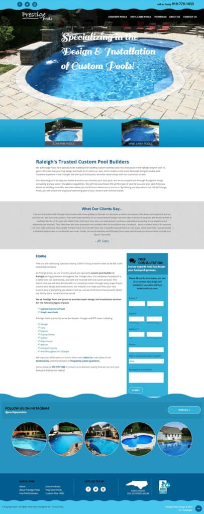 SEO and Content Marketing for a Pool Installation Company