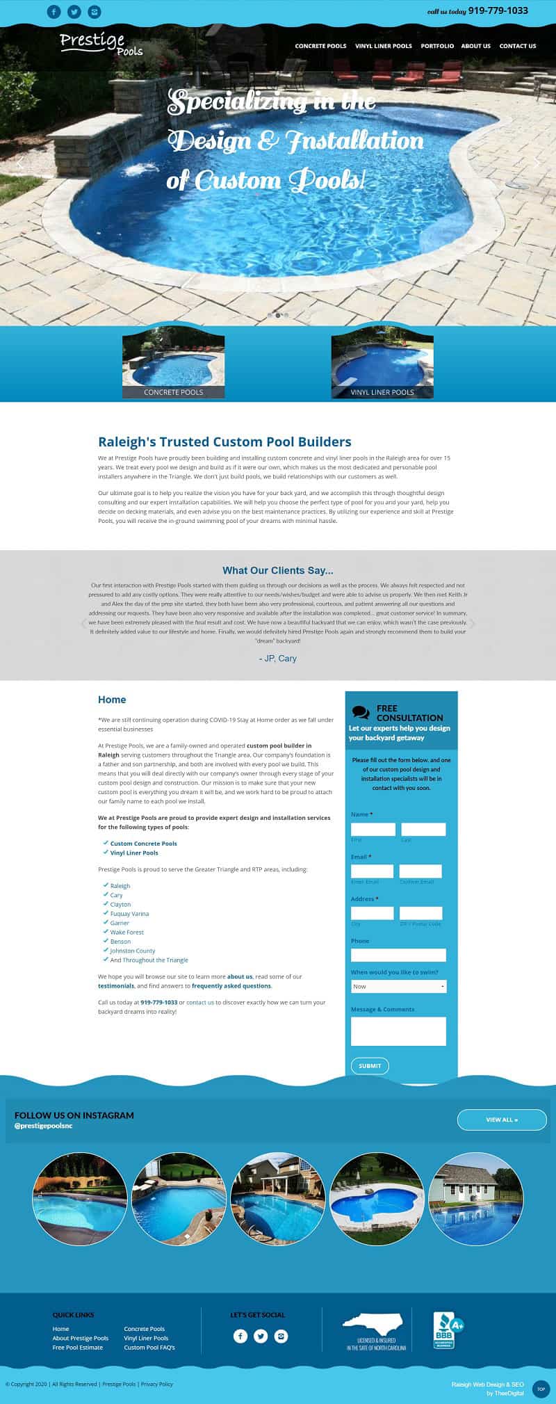 SEO and Content Marketing for a Pool Installation Company