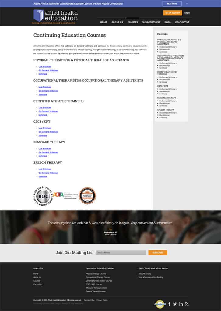 Allied Health Education's New Woocommerce Website - TheeDigital