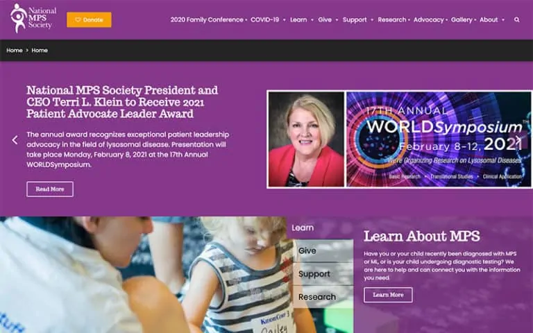 Website Redesign For National MPS Society - TheeDesign