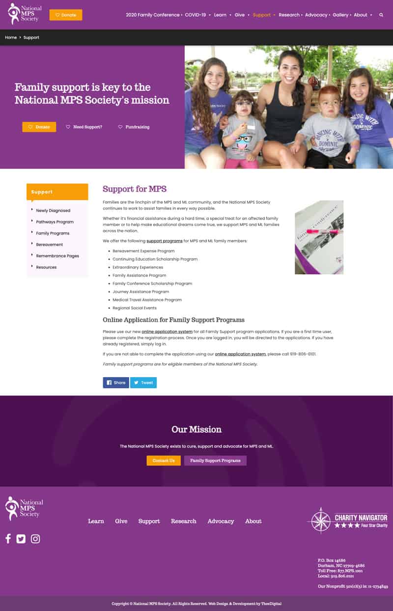 Website Redesign For National MPS Society - TheeDesign