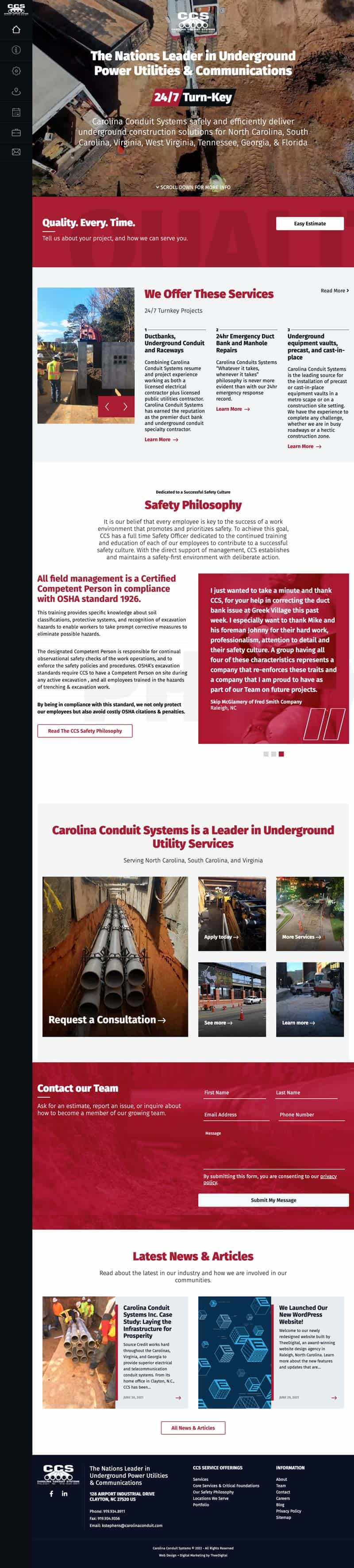 Custom Web Design for a Construction Industry Client